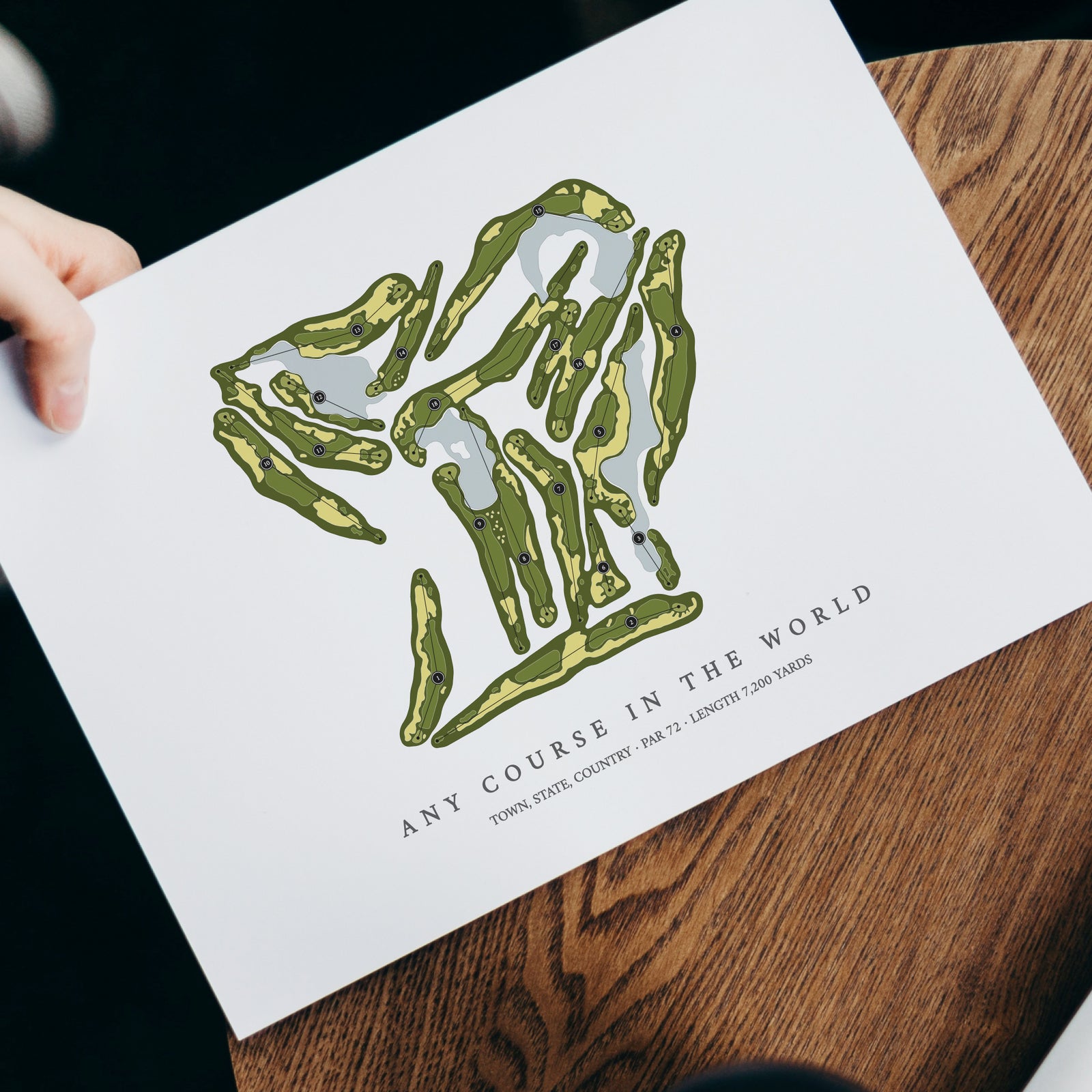 Custom Golf Course Map - Heritage Golf Course Print