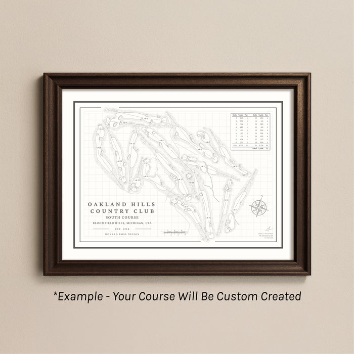 The Legacy Golf Map | Bespoke architectural art — hand-drawn to order ...