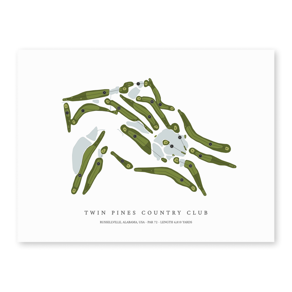 Twin Pines Country Club | Golf Course Map